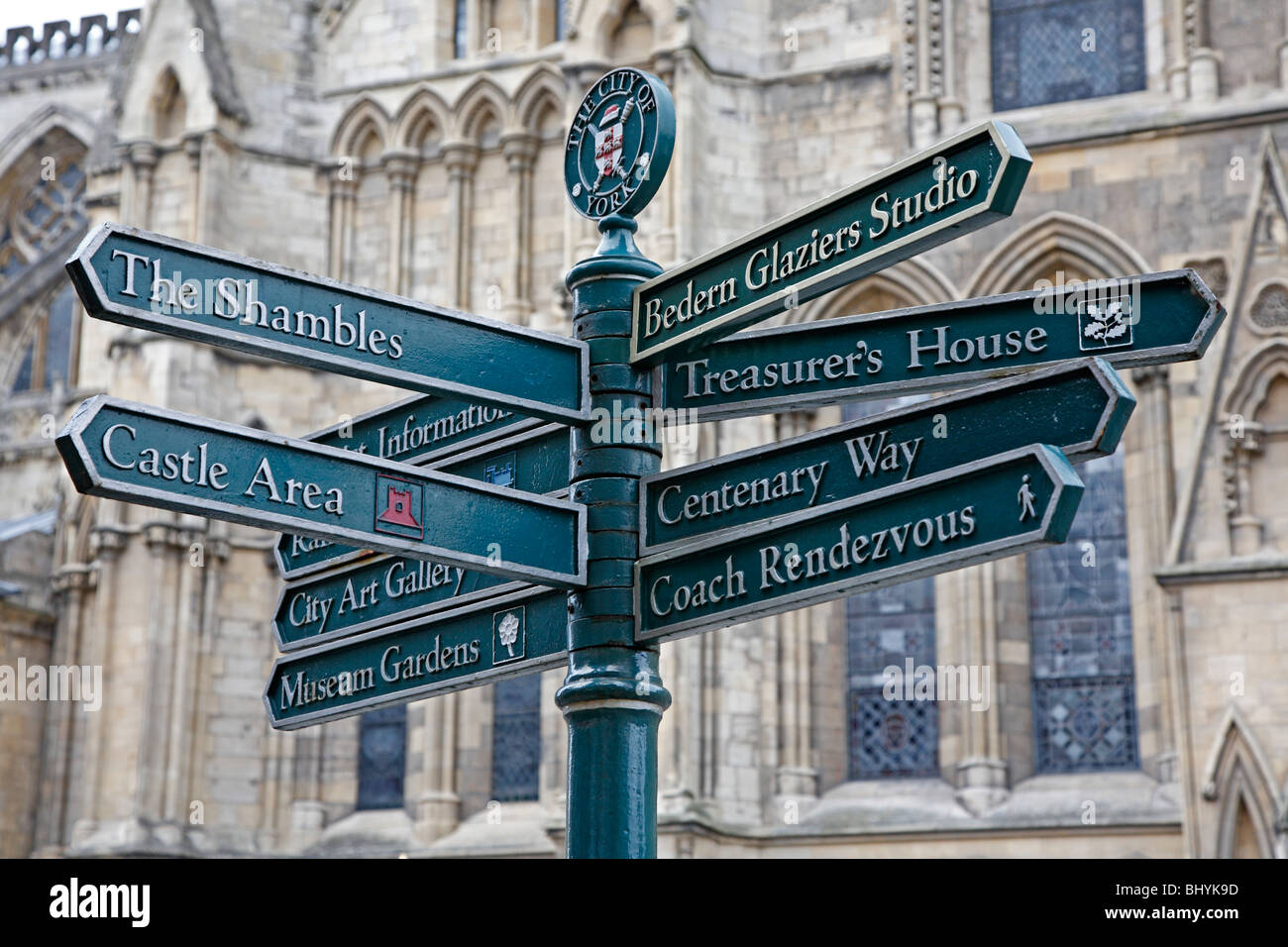 Tourist Direction Sign, York, UK Stock Photo - Alamy