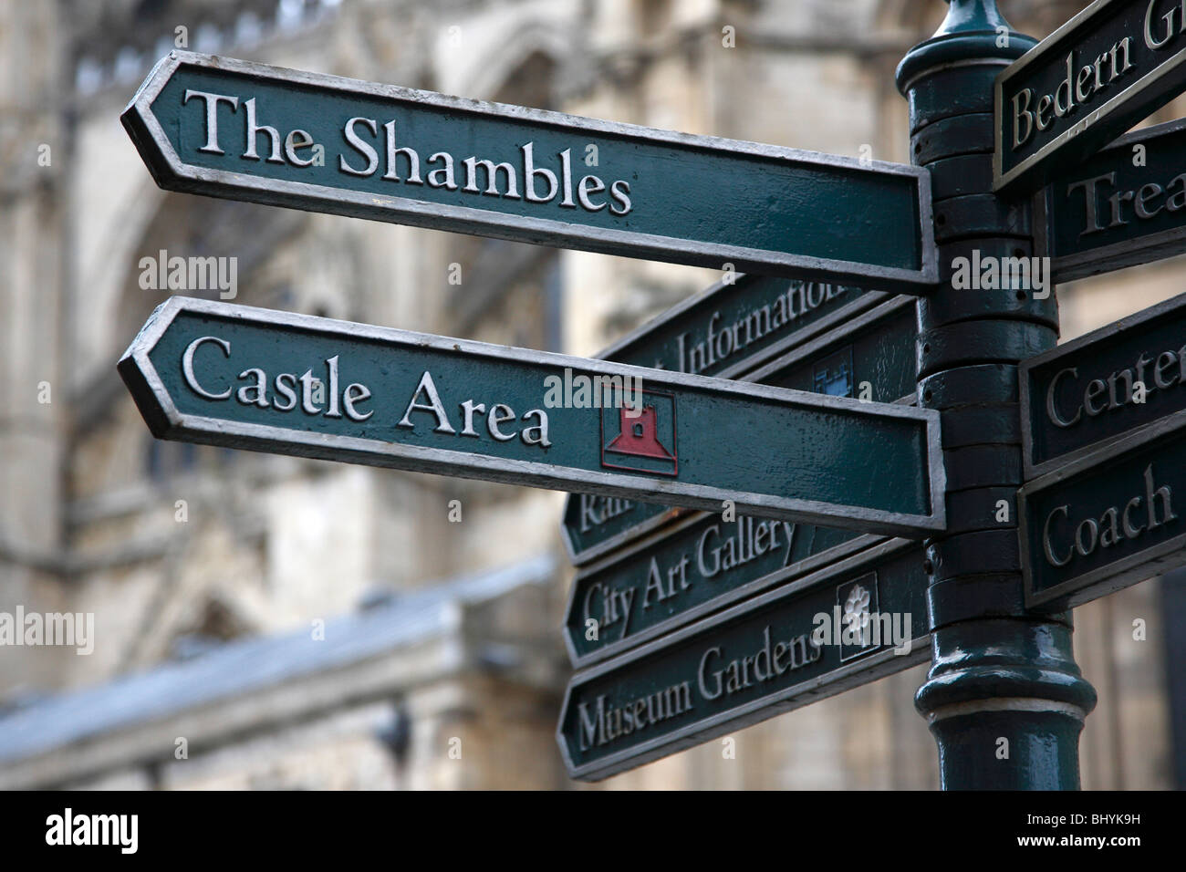 Tourist Direction Sign, York, UK Stock Photo - Alamy