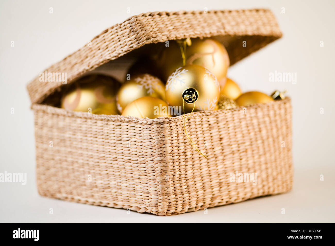 christmas tree balls in a storage Stock Photo - Alamy