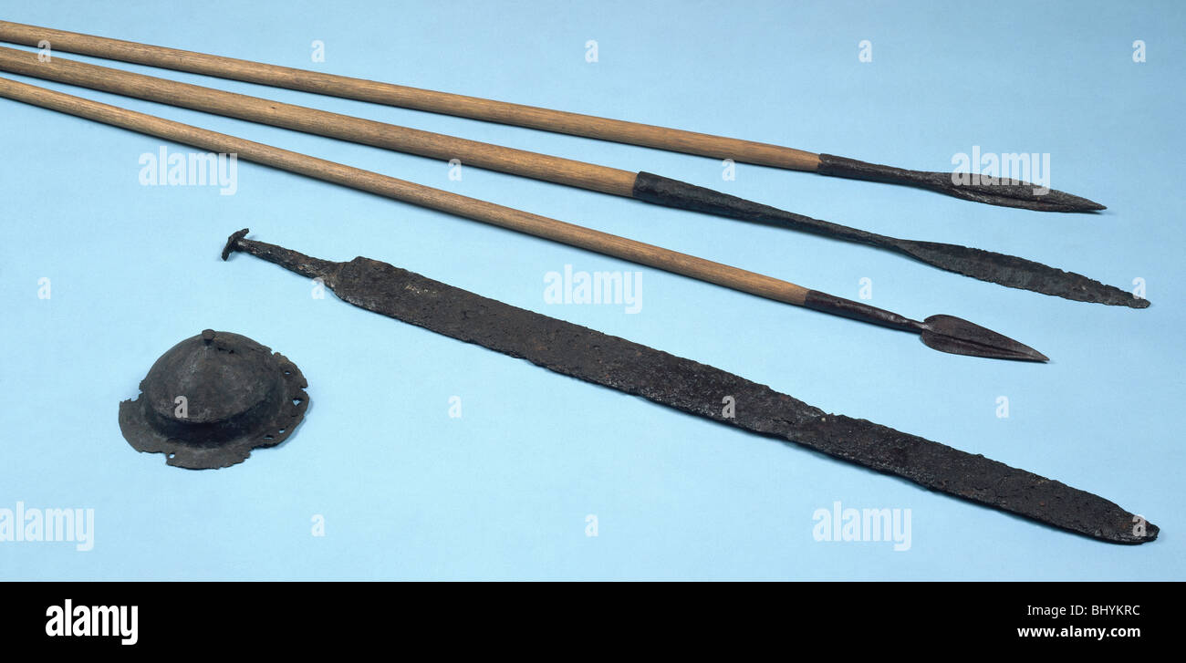Anglo-Saxon weapons Stock Photo: 28267776 - Alamy