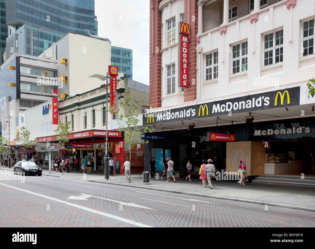 Fast Food restaurants side by side on the same street Stock Photo - Alamy