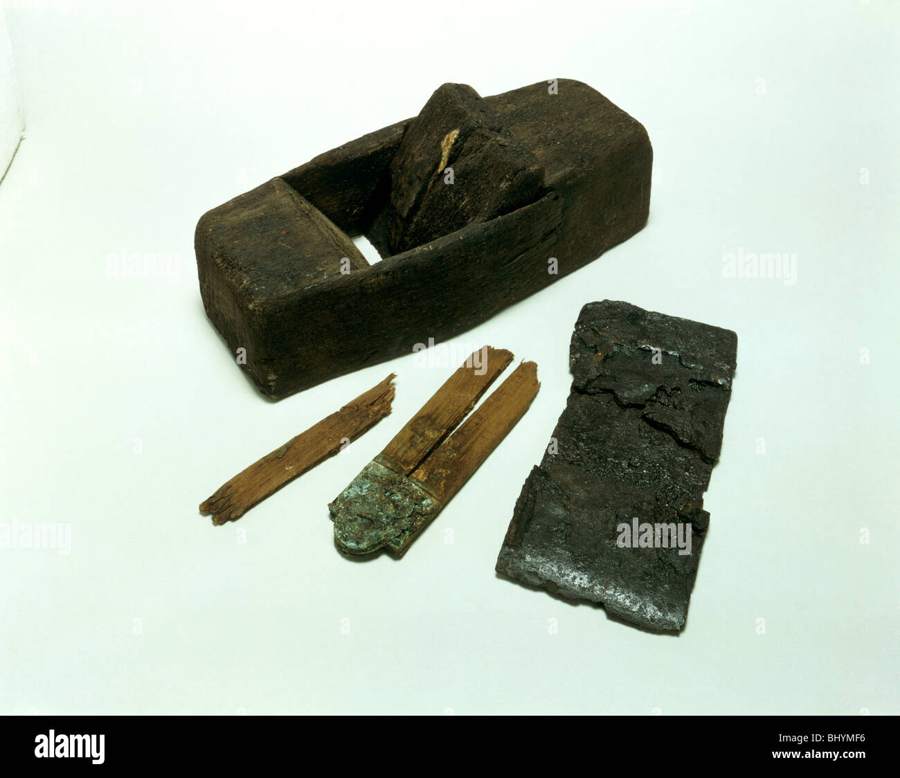 A carpenter's rule, plane and blade, 18th century. Artist: Unknown ...