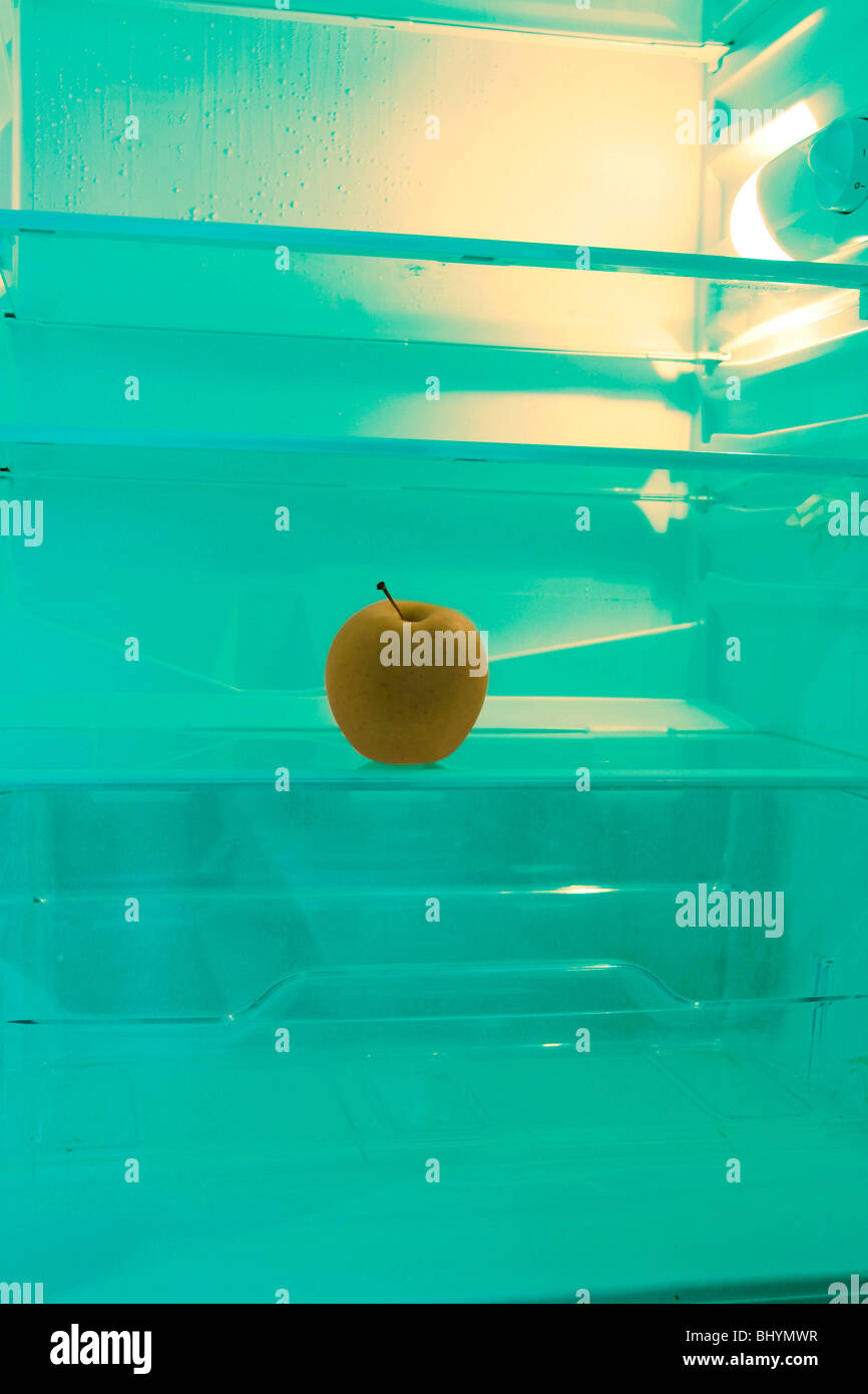 Apple in a refrigerator Stock Photo - Alamy
