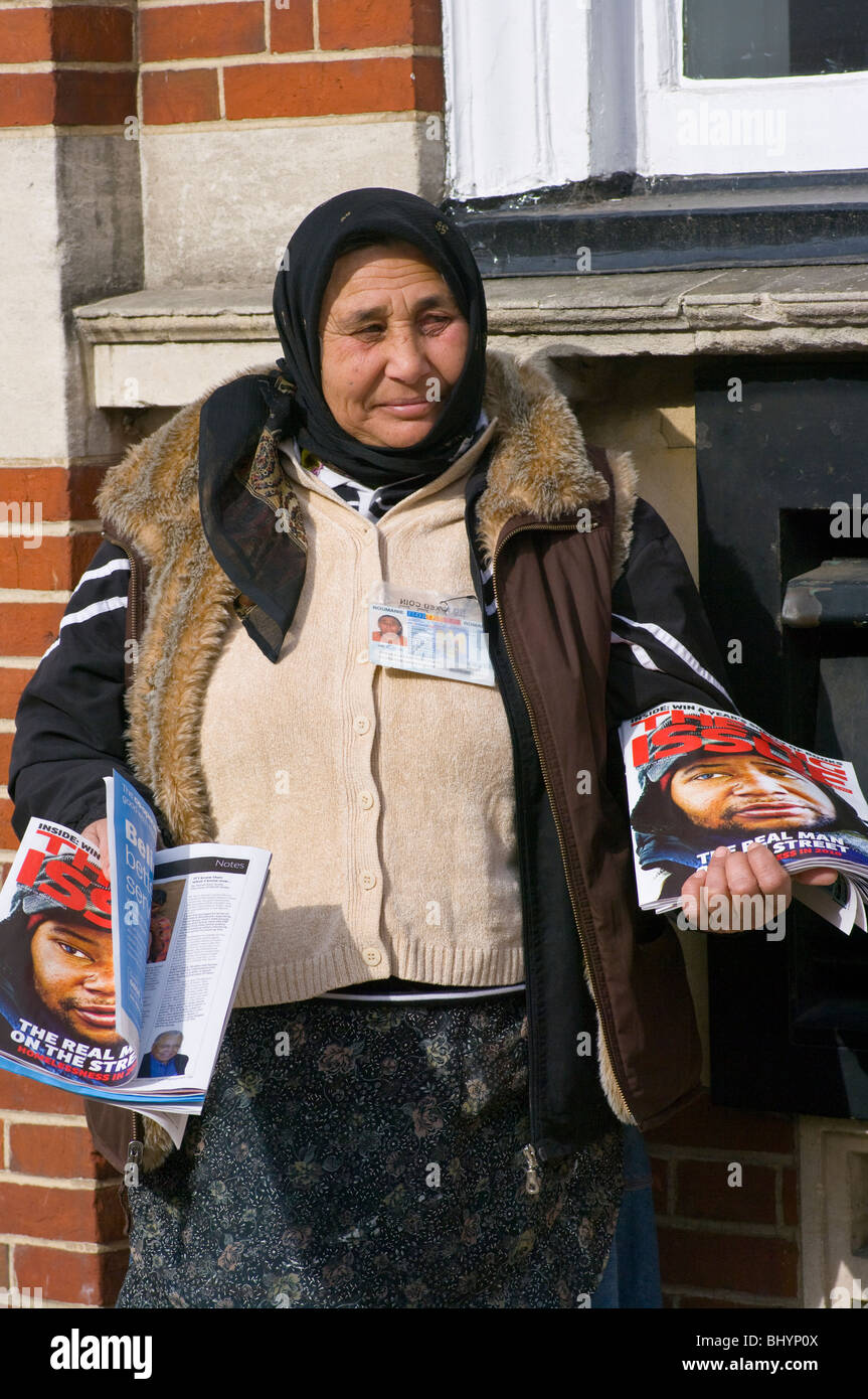 Elderly Romanian Female Big Issue Seller Stock Photo - Alamy