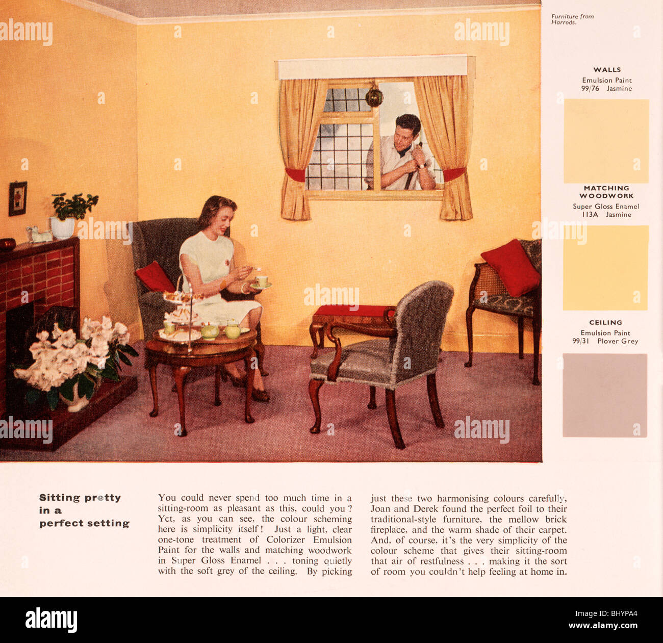 'Sitting pretty in a perfect setting', 1950s. Artist: Unknown Stock ...