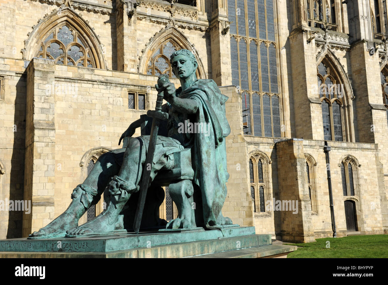 Statue of Constantine the Great next to York Minster City of York in ...