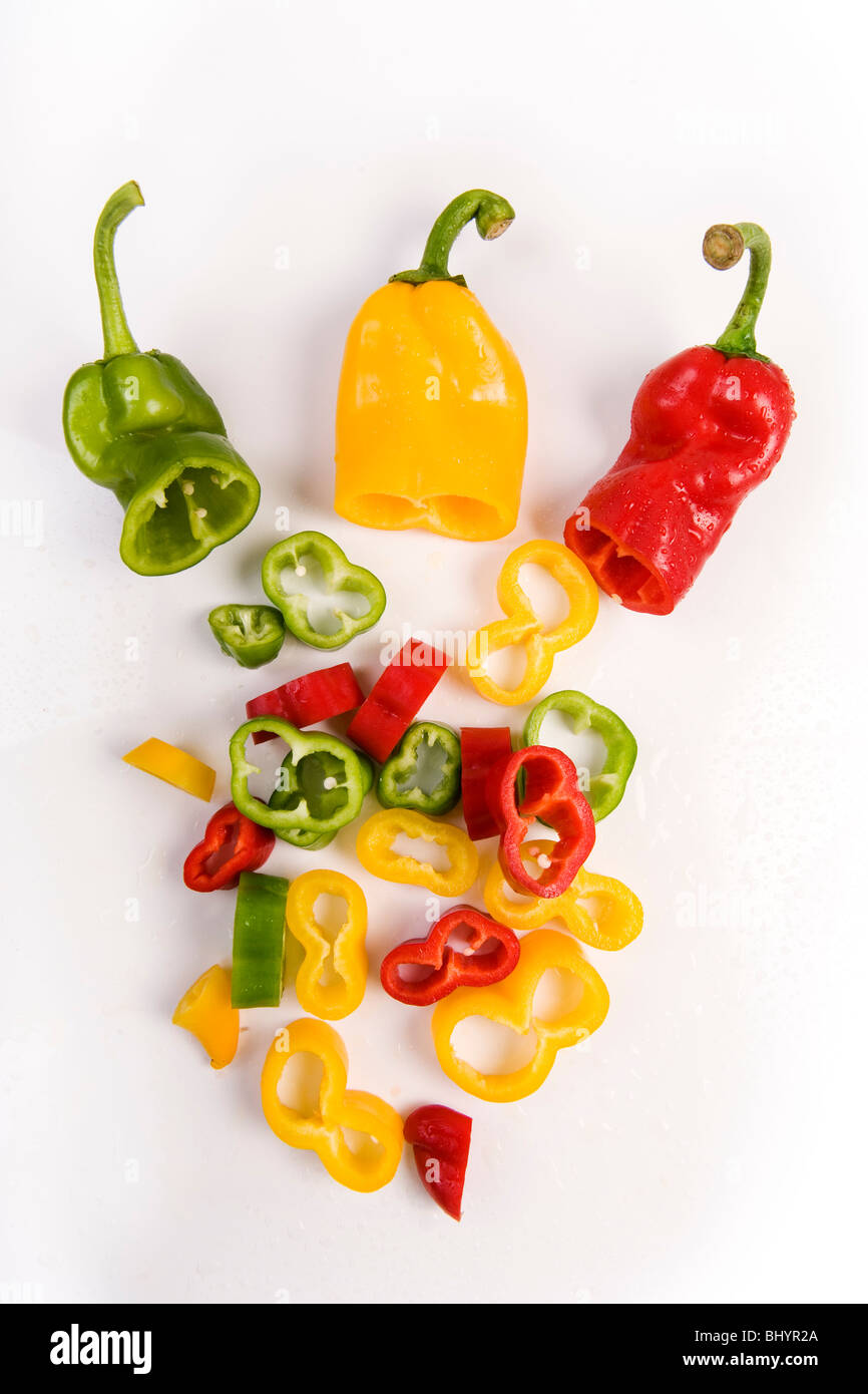 coloured cut paprika Stock Photo - Alamy