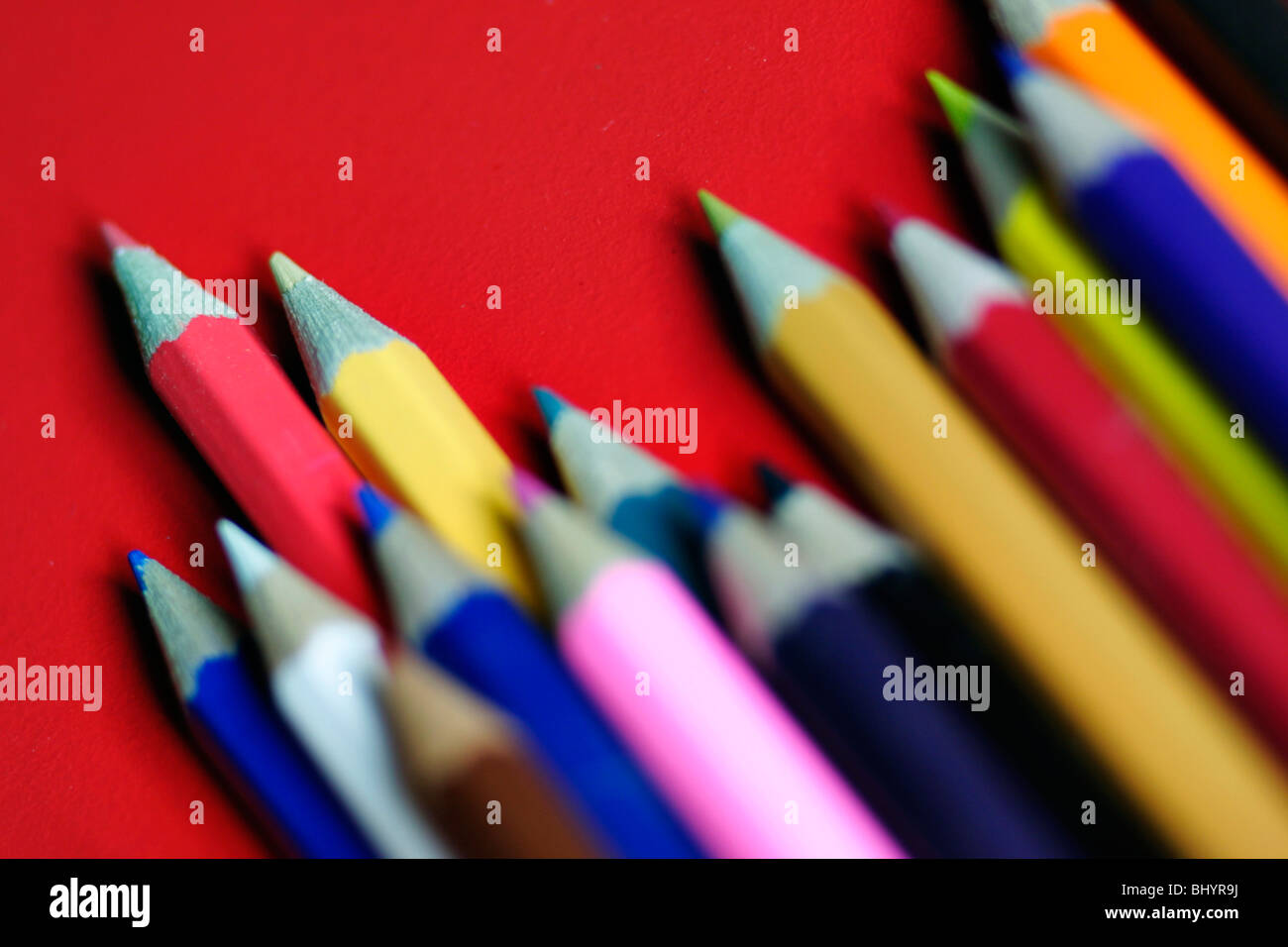 multicolored coloured pencils Stock Photo - Alamy