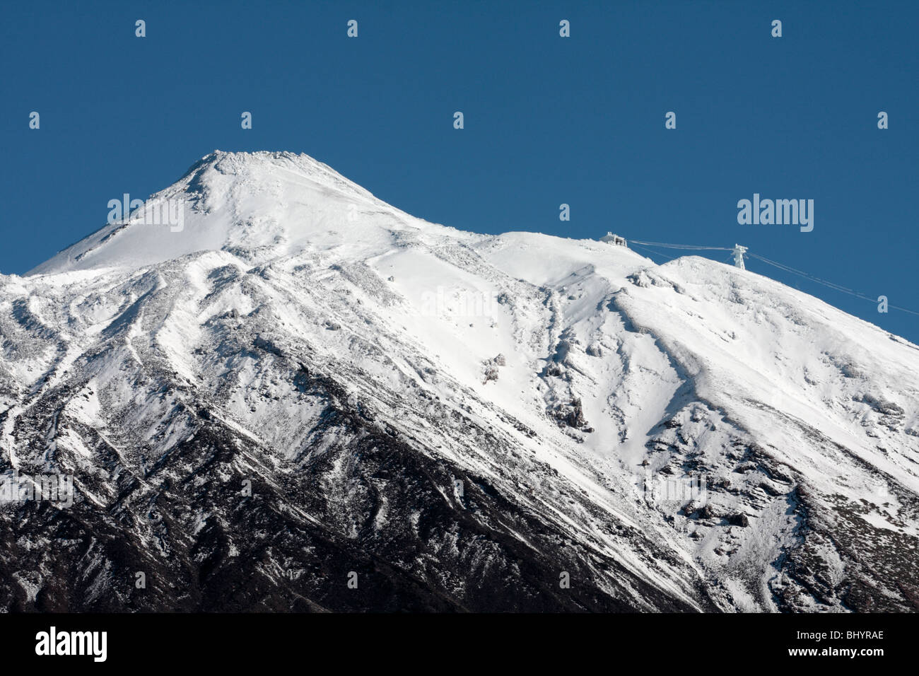 Mount Teide with snow in the early morning Tenerife Canary Islands ...