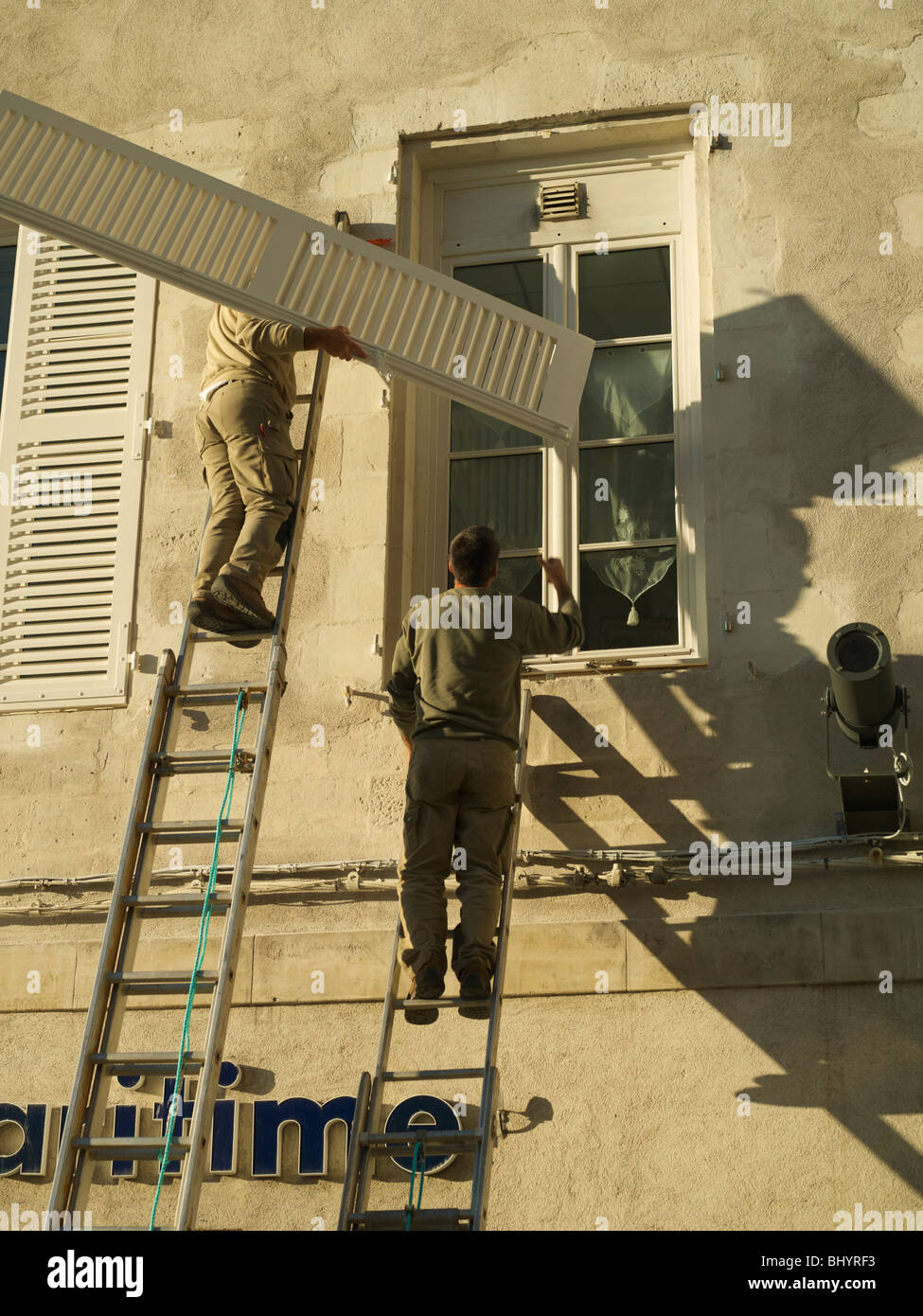 Shutters install ladder la rochelle hi-res stock photography and images ...