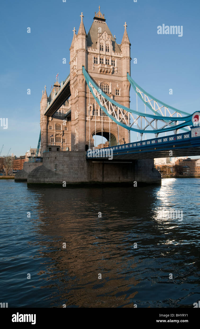Tower Bridge Portrait with Reflection Stock Photo - Alamy