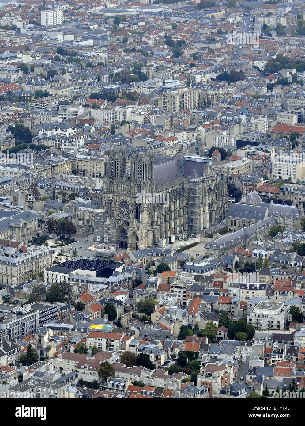 Reims cathedral and city aerial view hi-res stock photography and ...