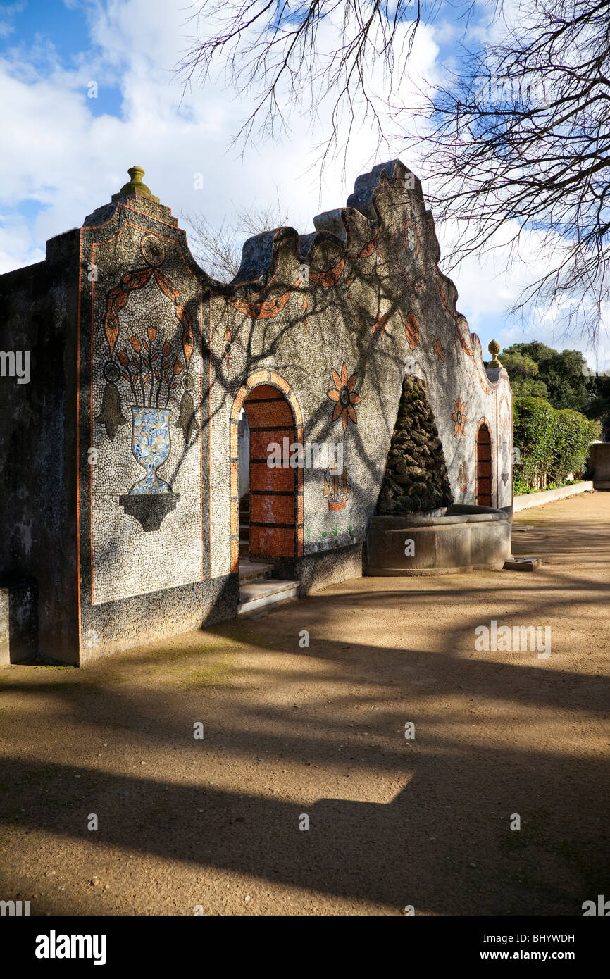 Fountain in Quinta da Fidalga (Fidalga Palace and Gardens). Seixal ...