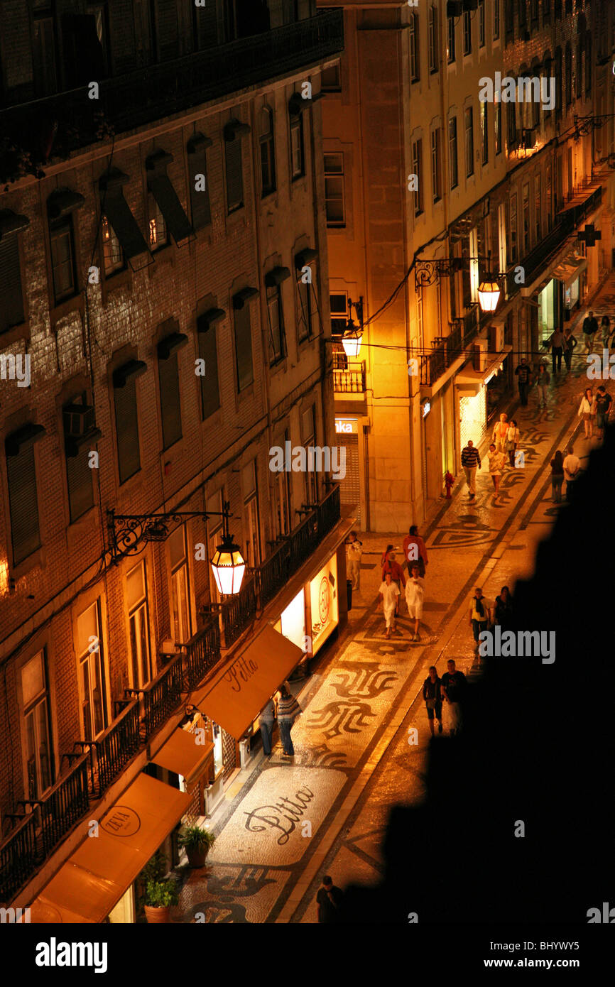 Lisbon (Portugal) : Night view Stock Photo - Alamy
