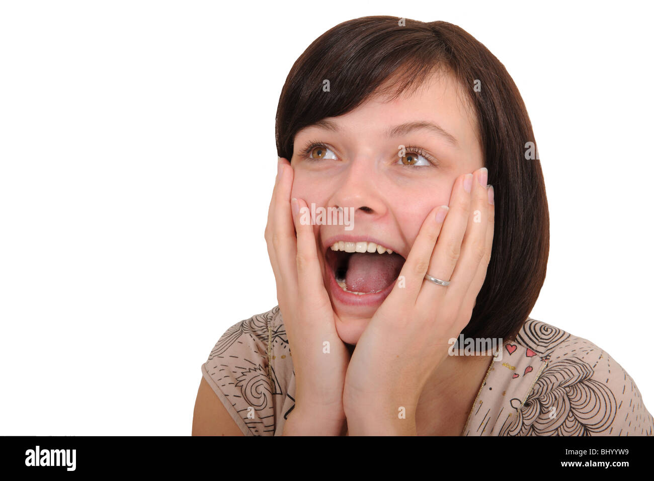 Surprise woman hi-res stock photography and images - Alamy
