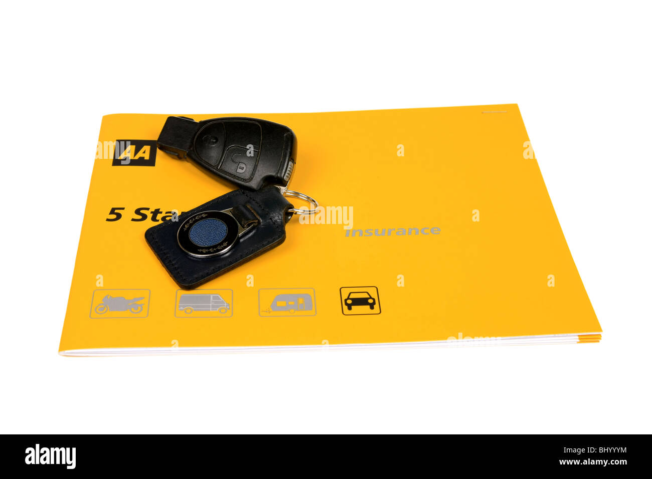 AA Car Insurance policy against a white background Stock Photo - Alamy