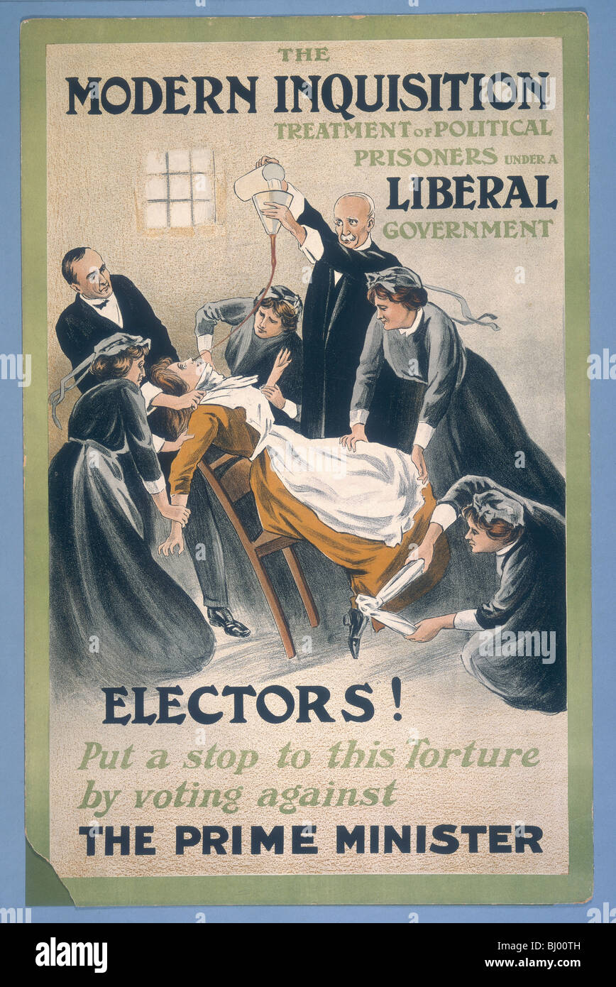 A suffragette prisoner being force-fed, 1910. Artist: A Patriot Stock ...
