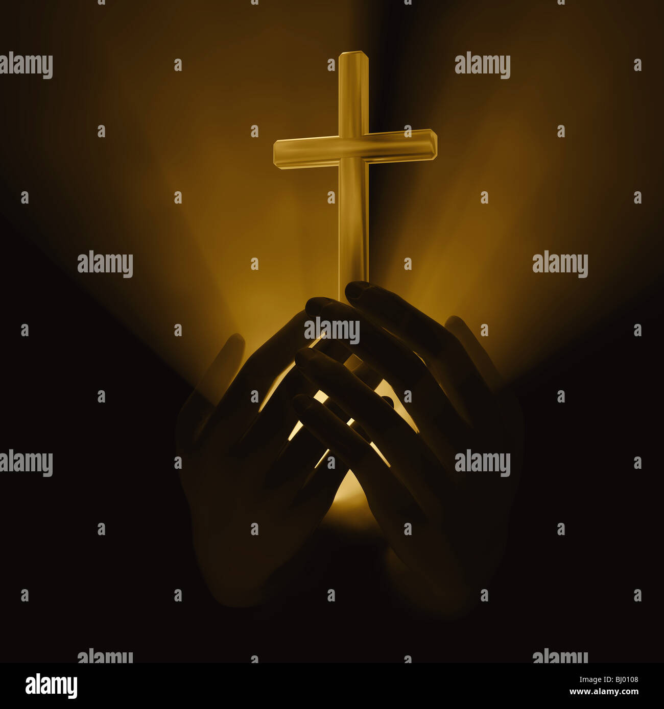 Glowing cross hi-res stock photography and images - Alamy