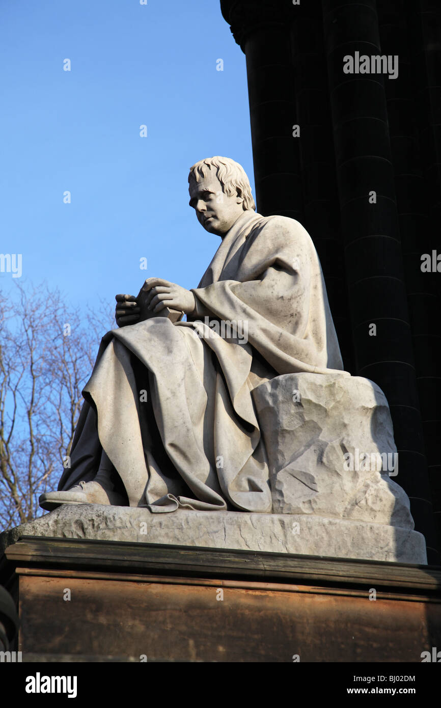 Statue of Sir Walter Scott in the Scott Monument on Princes Street in ...