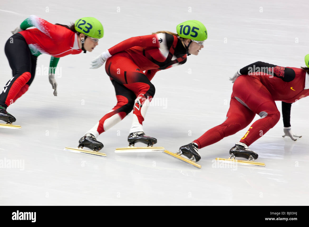 Jessica Gregg (CAN) competing in the Short Track Speed Skating Women's ...