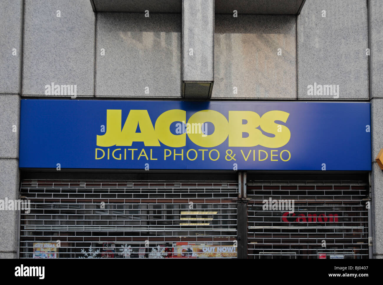 The canopy above the closed Jacobs Digital Photo & Video store in ...