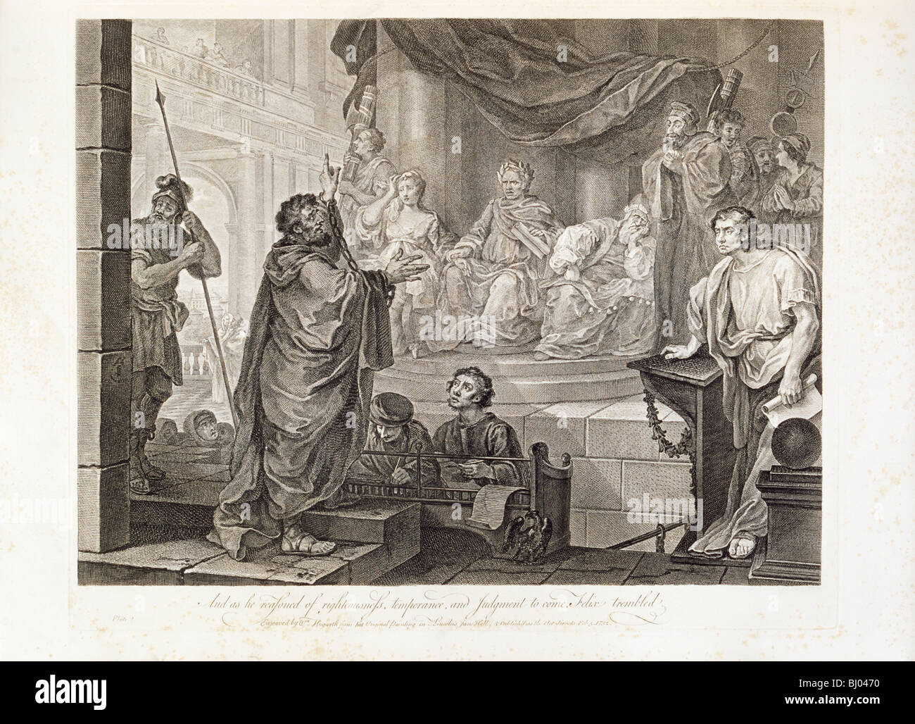 Paul before Felix, Plate II, 1752. Artist: William Hogarth Stock Photo ...