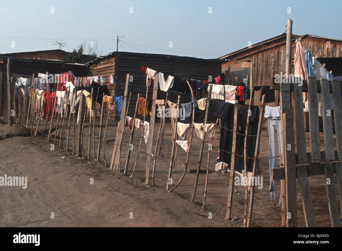 CHILE CONCEPCION VIEWS OF A POOR POBLACION SHANTY TOWN Stock Photo - Alamy