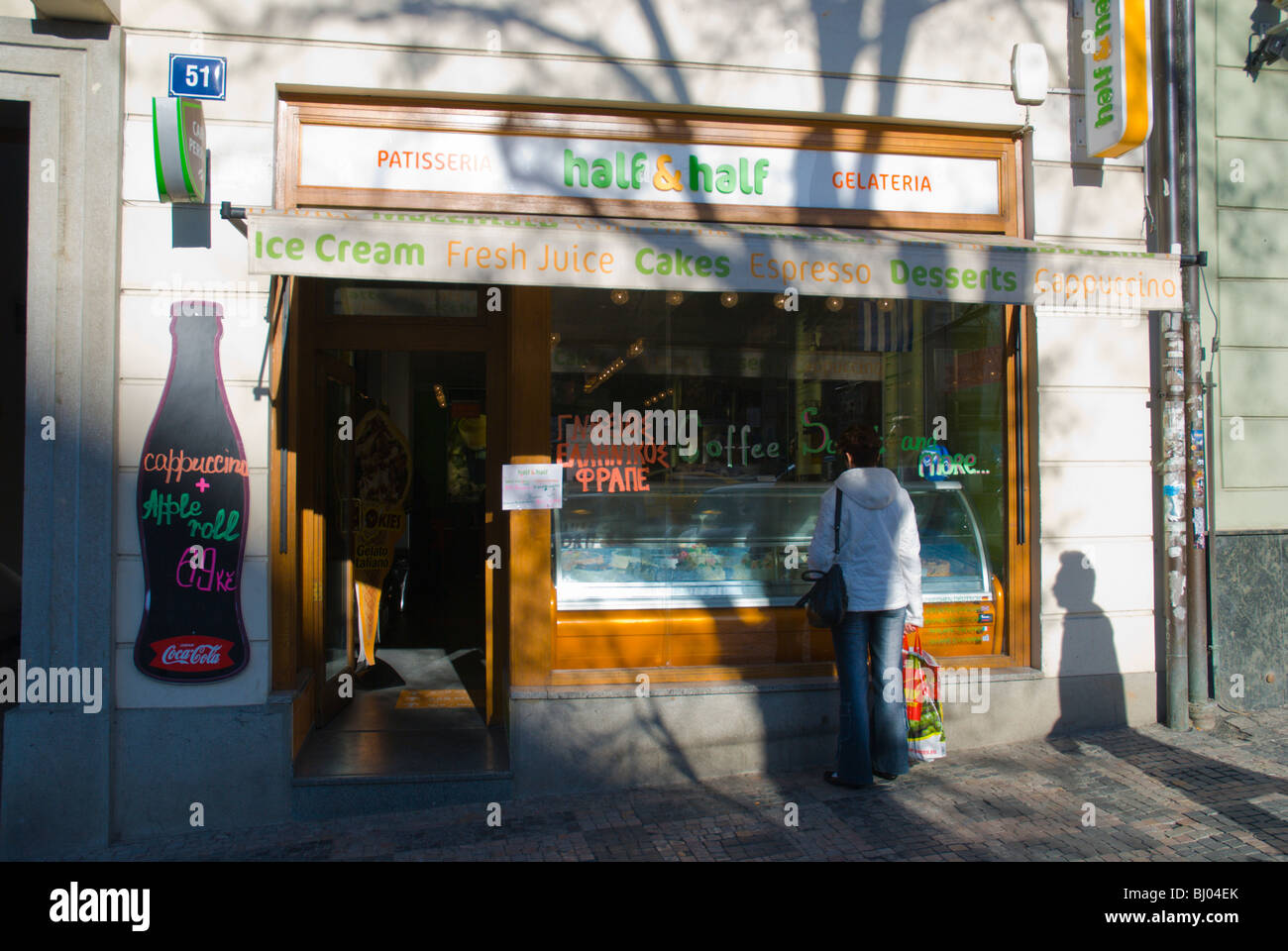Greek pastry shop Vaclavske namesti square Prague Czech Republic Europe ...