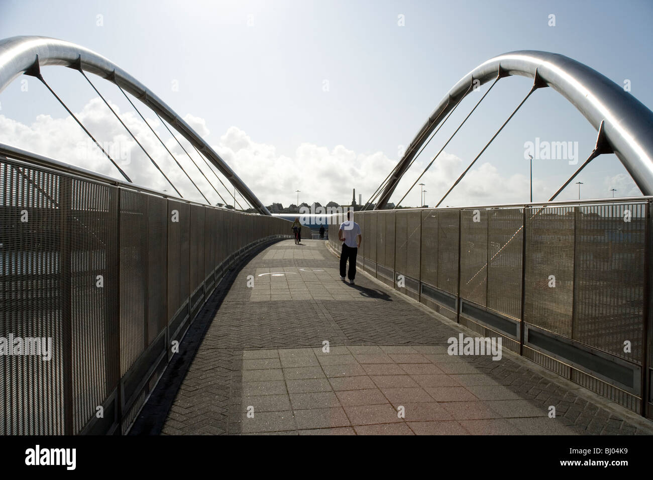 Celtic Gateway bridge connecting the town to the port in Holyhead ...