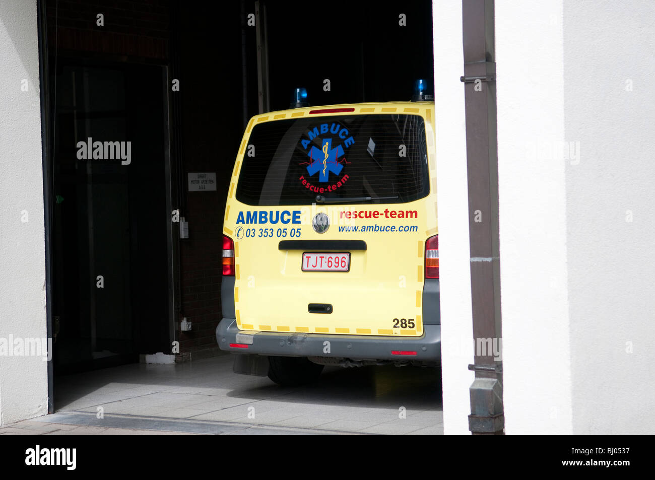 Ambulance Ambuce rescue team in Aachen Germany Stock Photo - Alamy