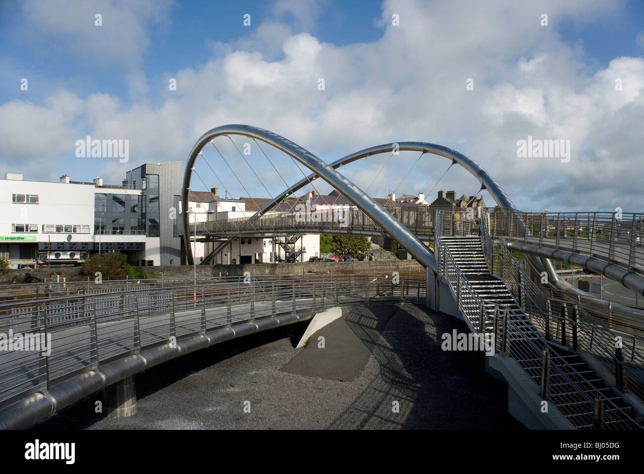 Celtic Gateway bridge connecting the town to the port in Holyhead ...