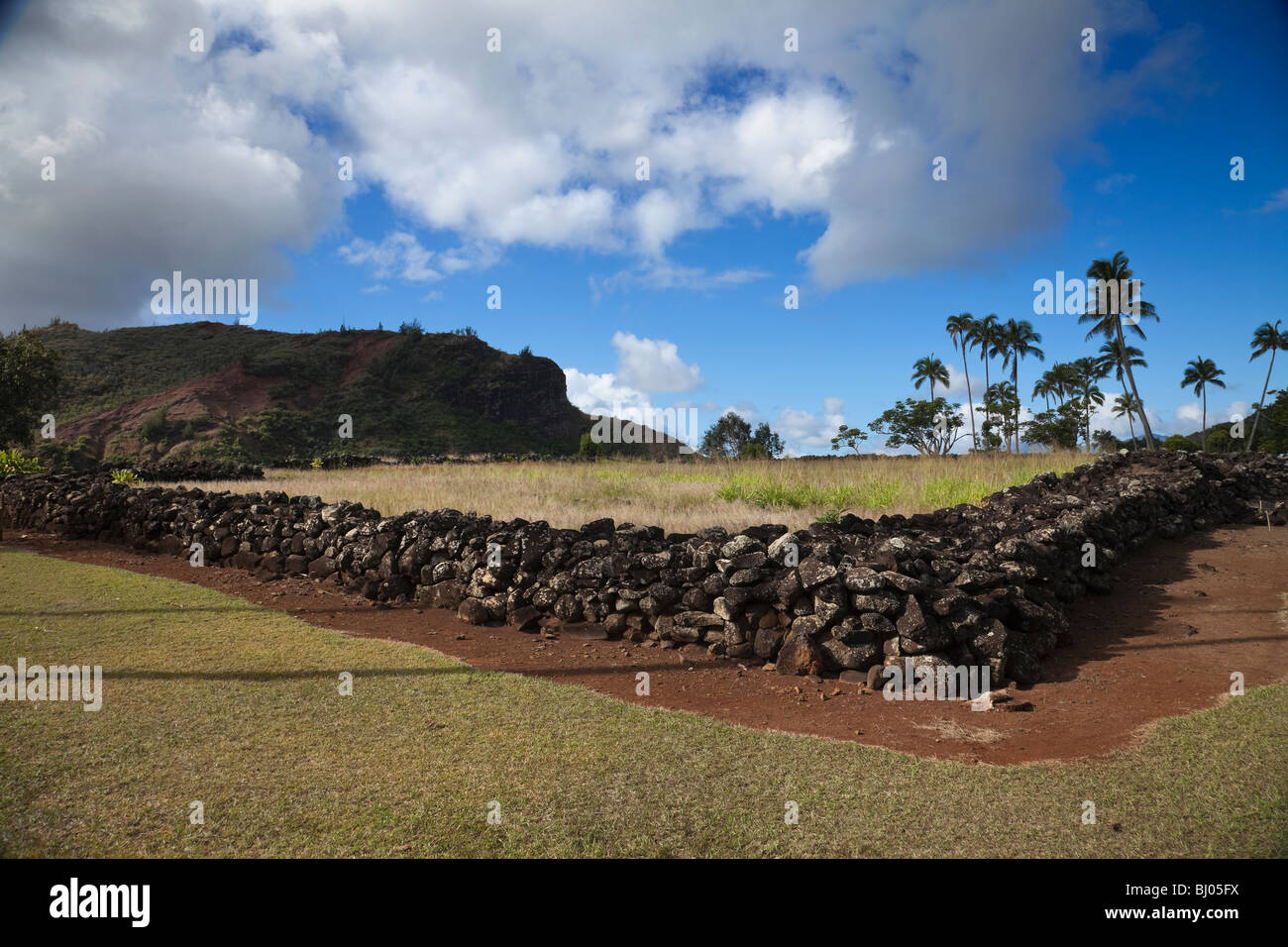 Poli'ahu Heiau on Kauai, Hawaii Stock Photo - Alamy