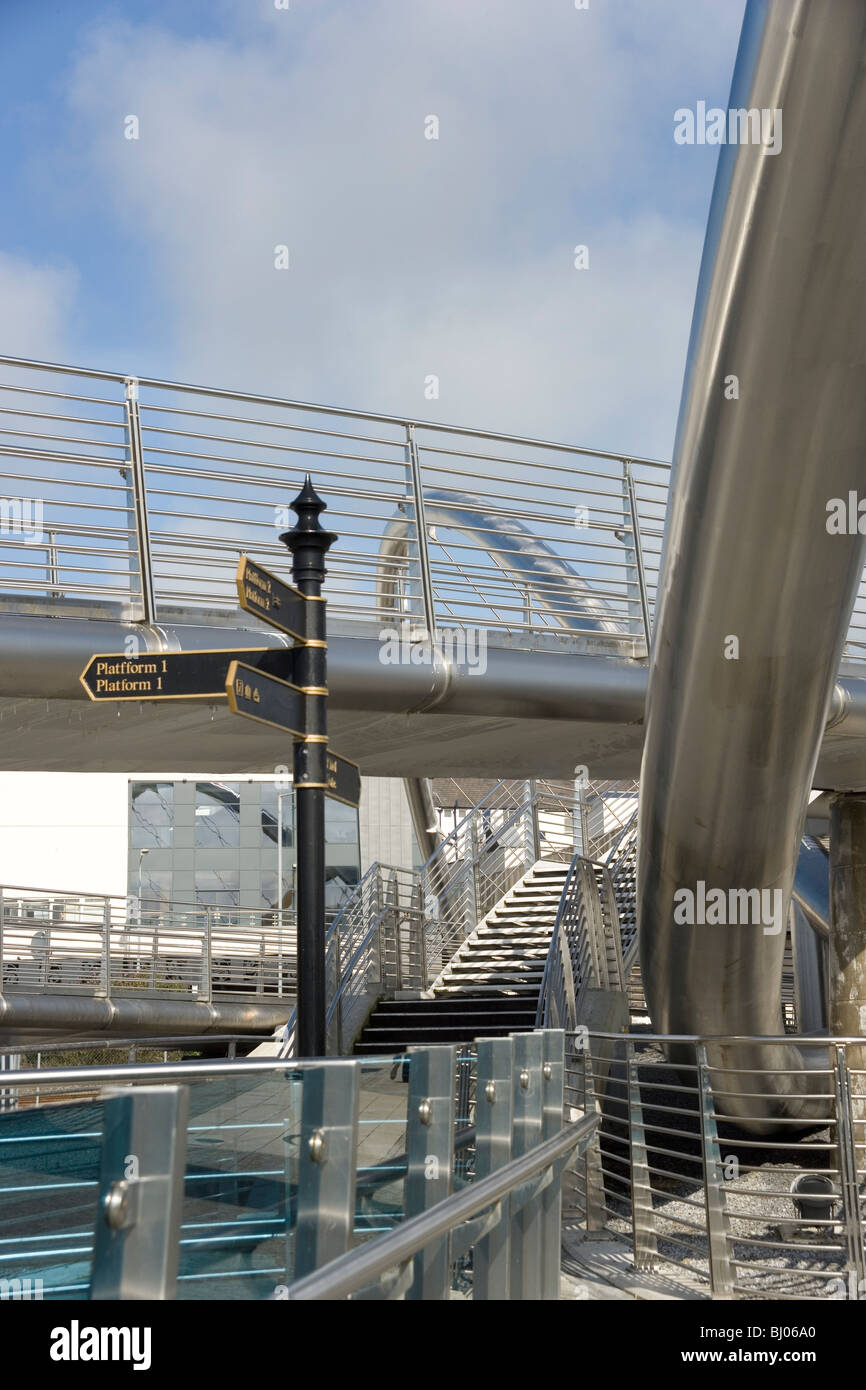 Celtic Gateway bridge connecting the town to the port in Holyhead ...