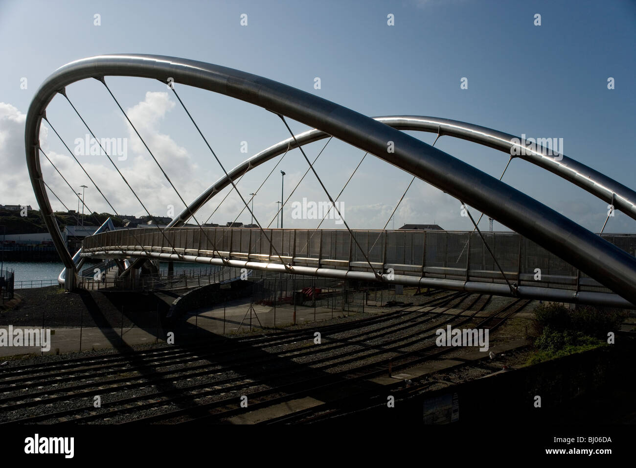 Celtic Gateway bridge connecting the town to the port in Holyhead ...