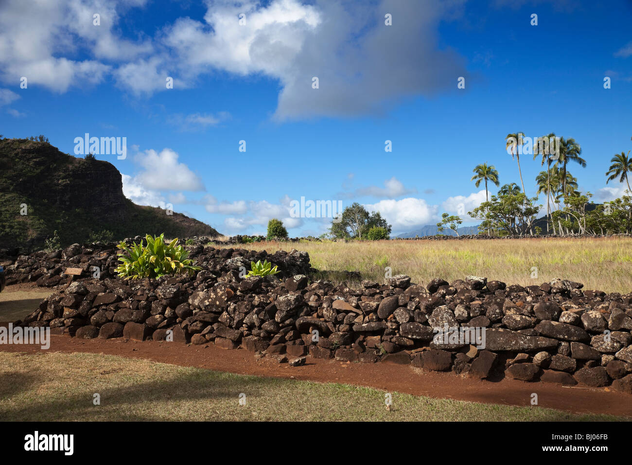 Poli'ahu Heiau on Kauai, Hawaii Stock Photo - Alamy