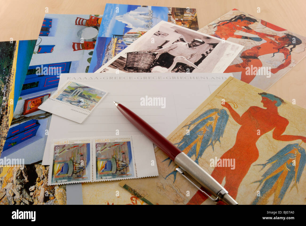 Greek postcards hi-res stock photography and images - Alamy