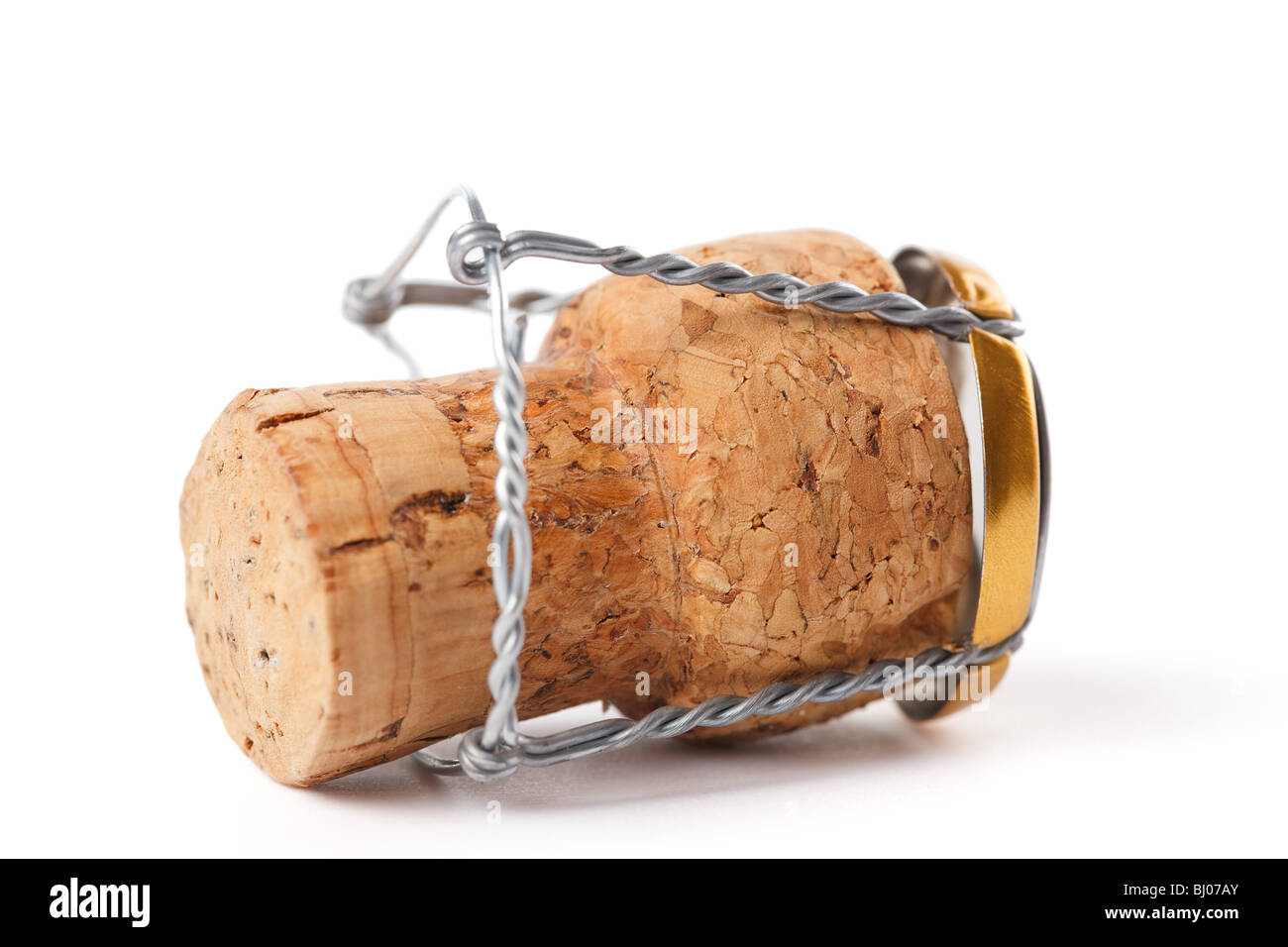 the photo shot of champagne cork on white background Stock Photo - Alamy