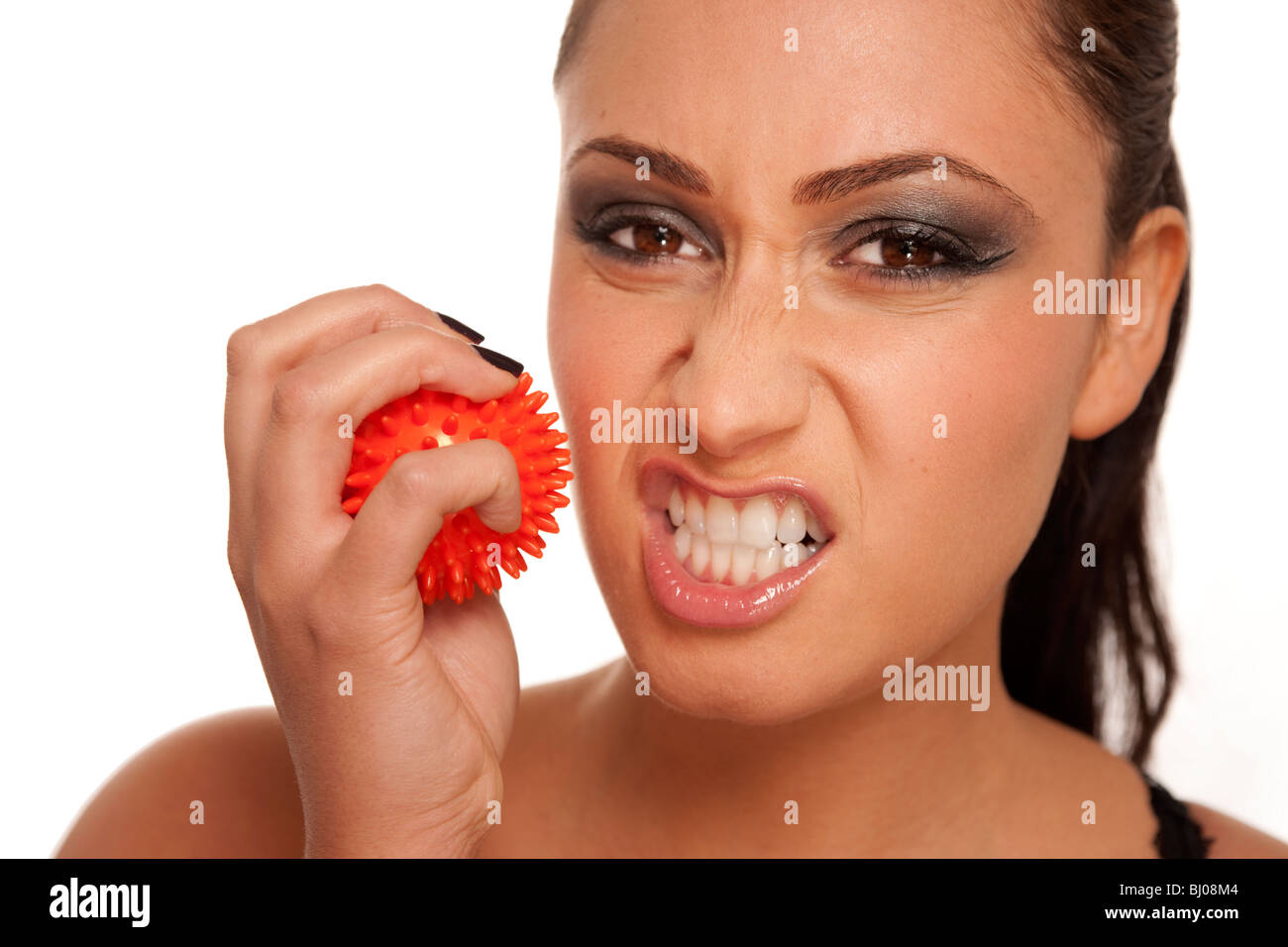 Woman gritting teeth hi-res stock photography and images - Alamy