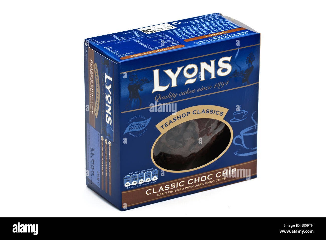 Lyons boxed teashop classic choc chip chocolate cake Stock Photo - Alamy