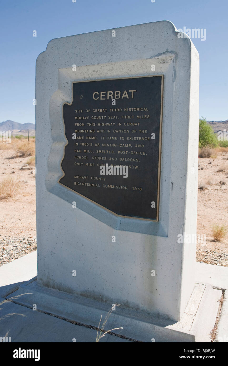 An historical marker about the site of Cerbat third historical Mohave ...