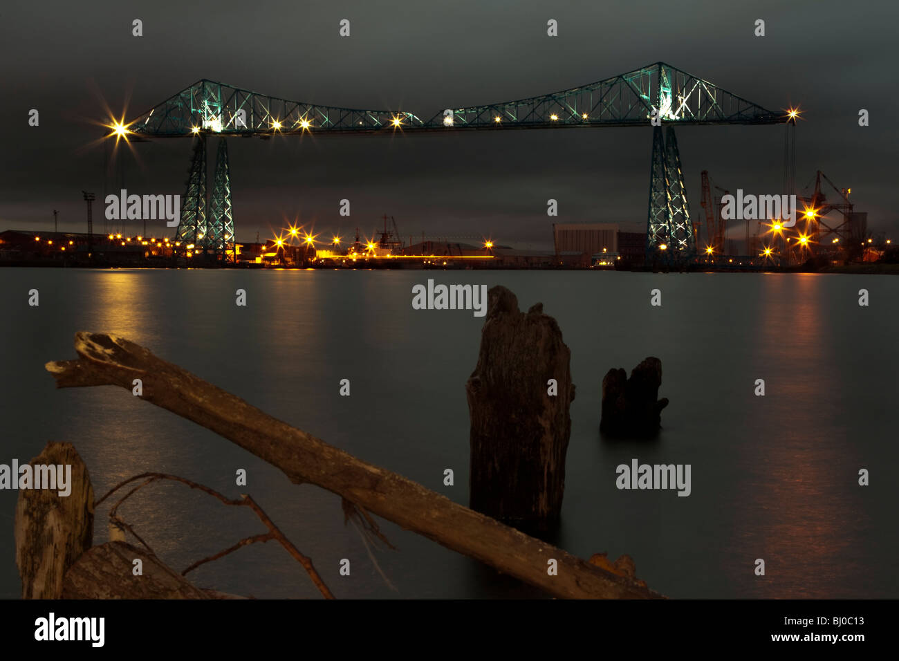 Tees Transporter Bridge over River Tees, Middlesbrough, Cleveland ...