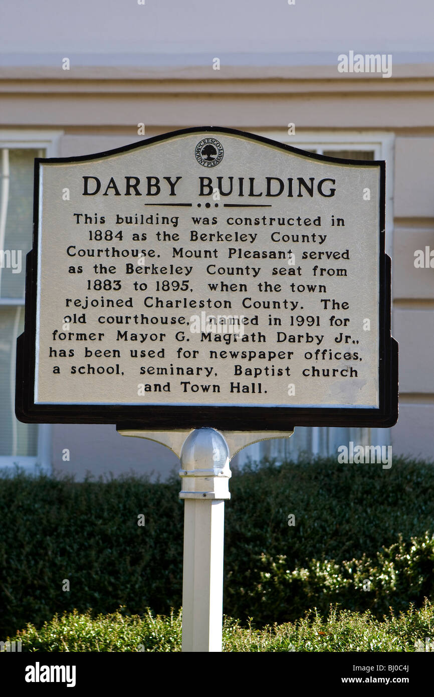 Darby Building - Berkeley County Courthouse historical marker, Mount ...