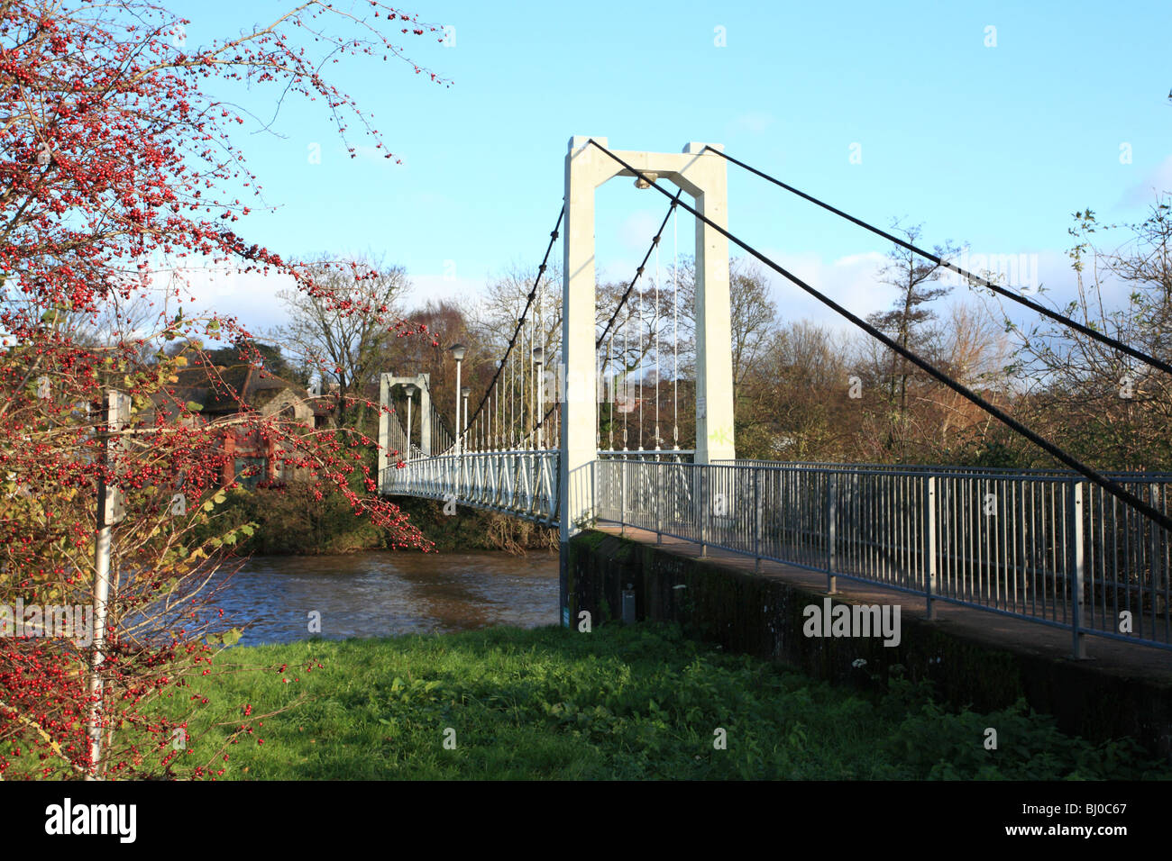 Trews Weir Suspension Bridge High Resolution Stock Photography and ...
