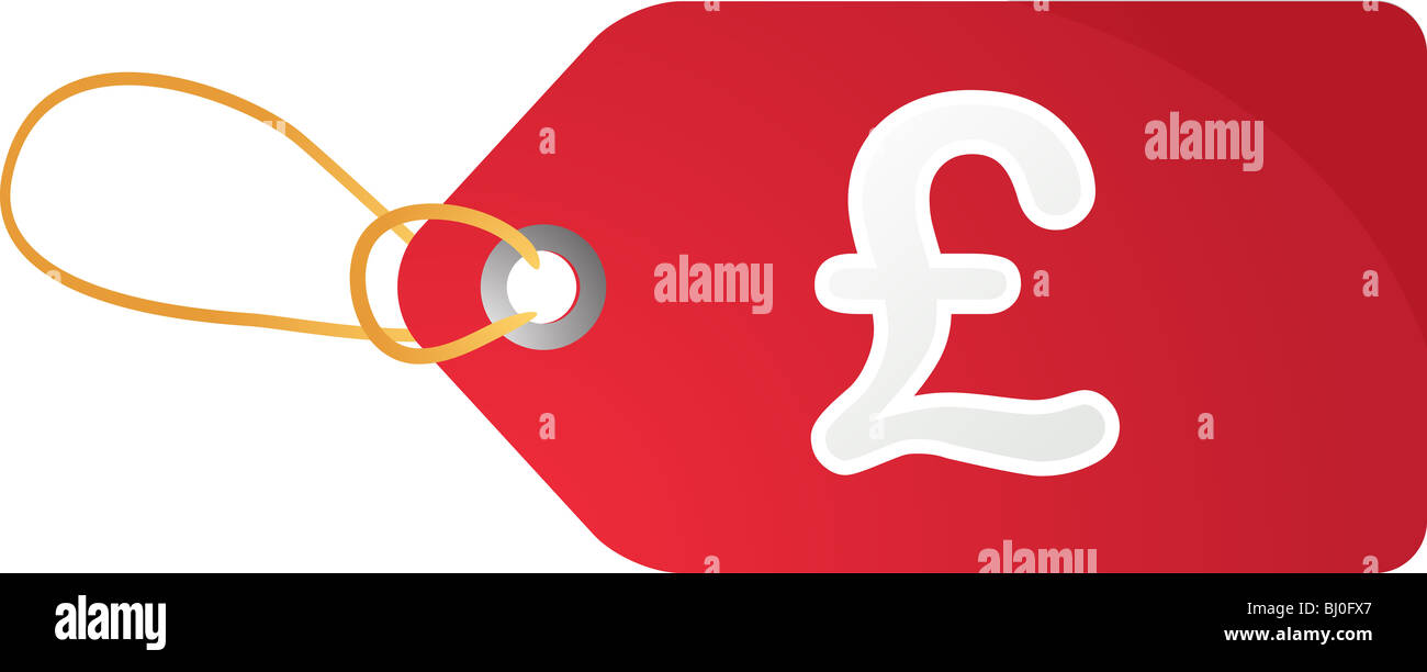 Sales tag label illustration with Pound symbol Stock Photo - Alamy
