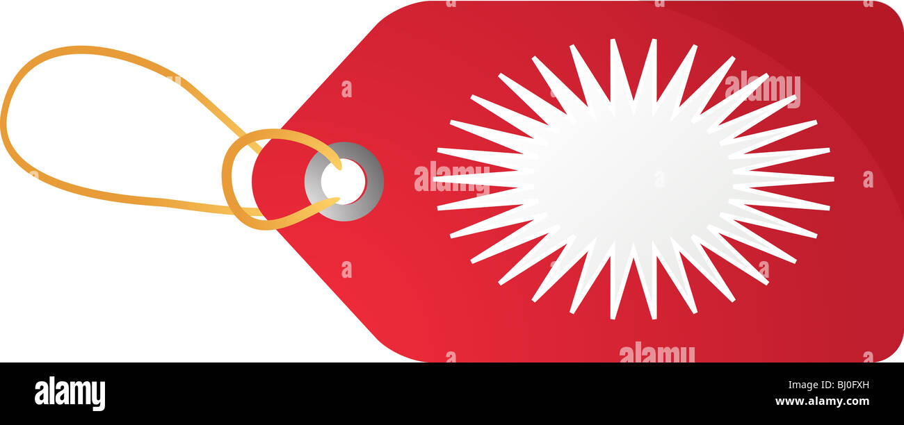 Sales tag label illustration with spiked star symbol Stock Photo - Alamy
