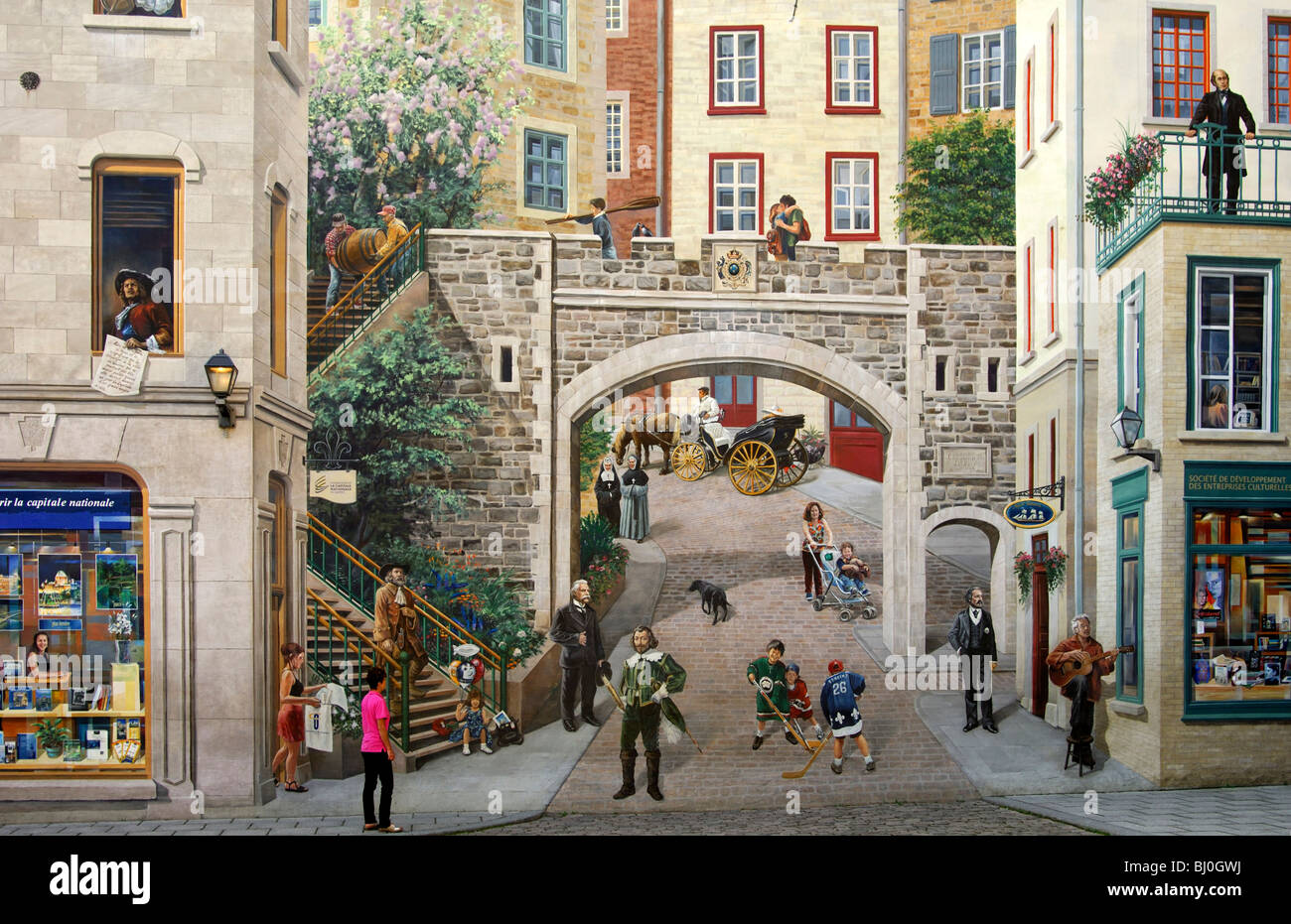 Quebec city canada place royale mural hi-res stock photography and ...