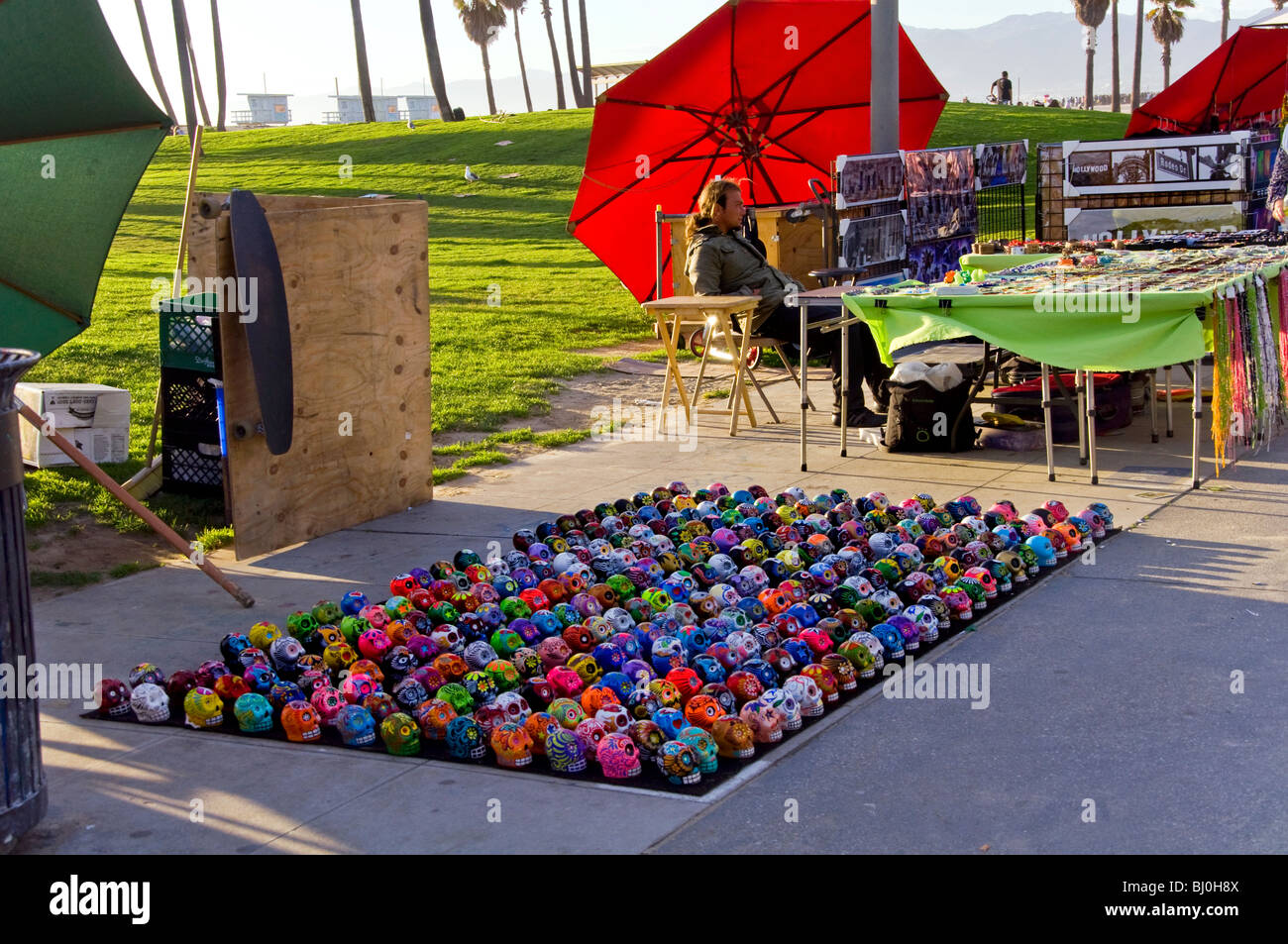 Street Bazaar on the beach in Los Angeles, California, USA Stock Photo ...