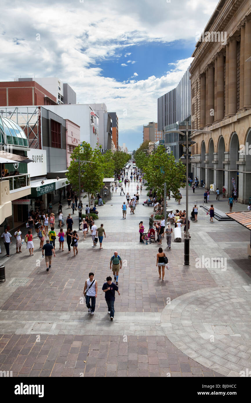 Hay Street Mall shopping precinct in Perth, Western Australia Stock ...