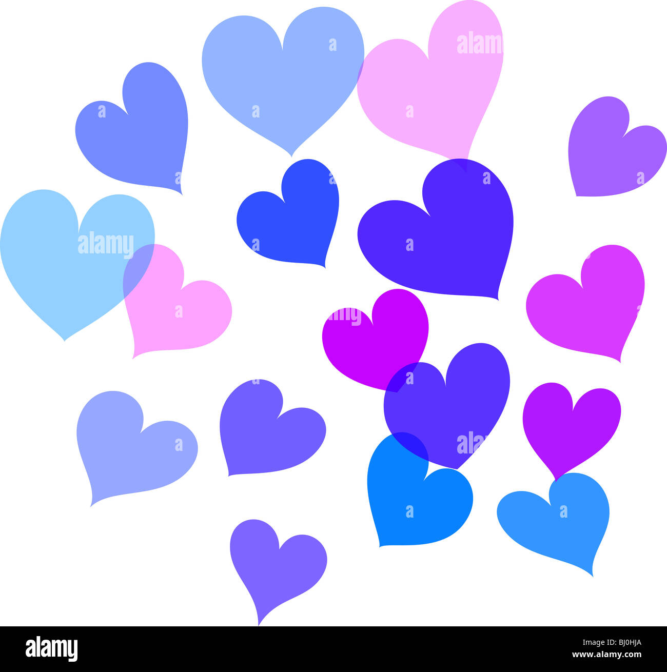 Abstract background illustration of various heart shapes Stock Photo ...