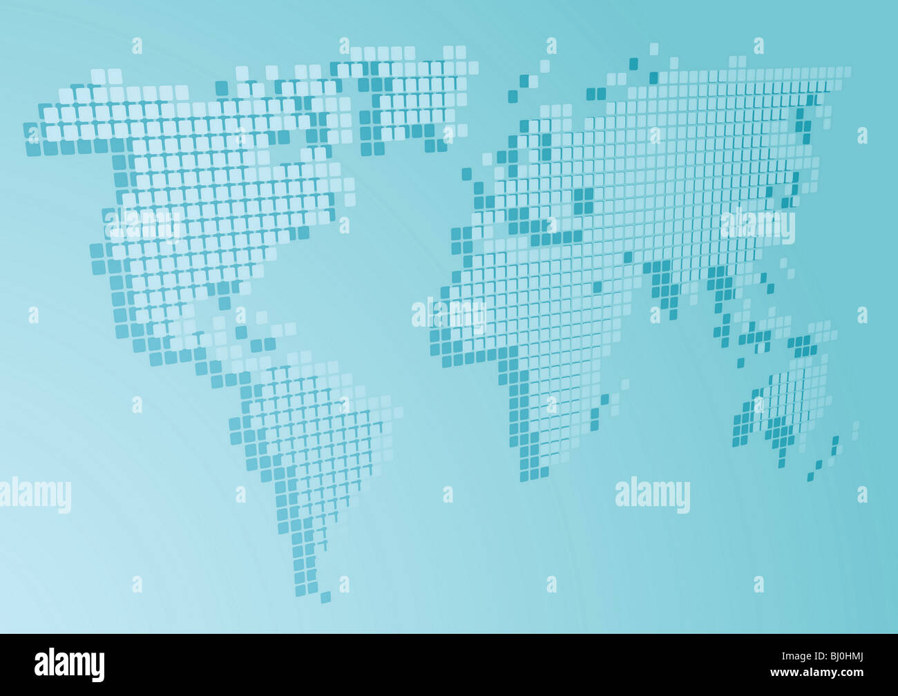 Map of the world illustration, perspective mosaic block style Stock ...